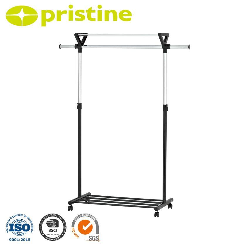 Single Bar Garment Rack With Top Shelf - Pristine